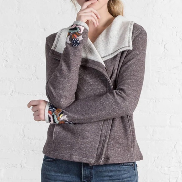 Lilla P | Jackets & Coats | Lilla P Embroidered Terry Moto Jacket ...